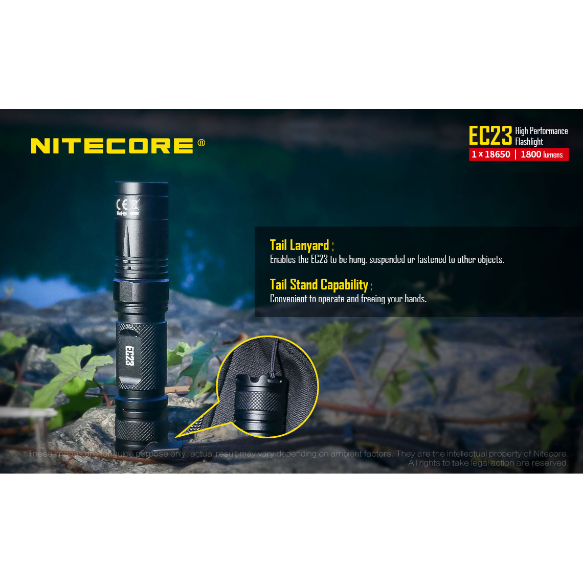 NITECORE Senter LED CREE XHP35 HD E2 1800 Lumens - EC23 - Black ...