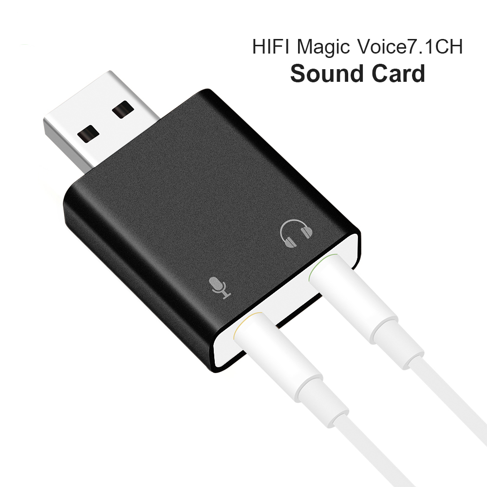 External USB Sound Card HiFi Magic Voice 3D Audio 7.1 - Black ...