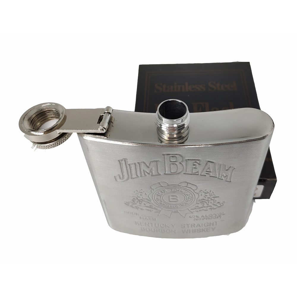 Jim Beam Botol Minum Wine Whiskey Hip Flask 7 oz - F0212 - Silver ...