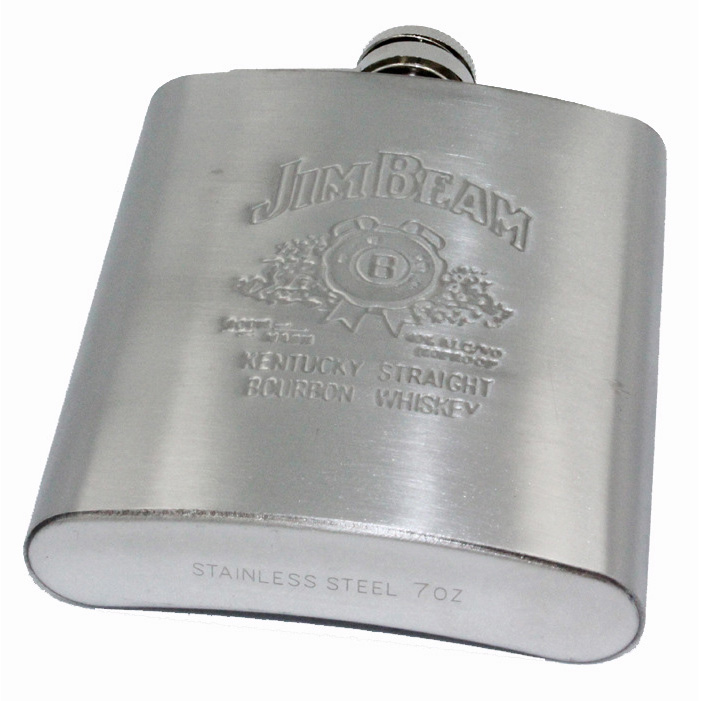 Jim Beam Botol Minum Wine Whiskey Hip Flask 7 oz - F0212 - Silver ...