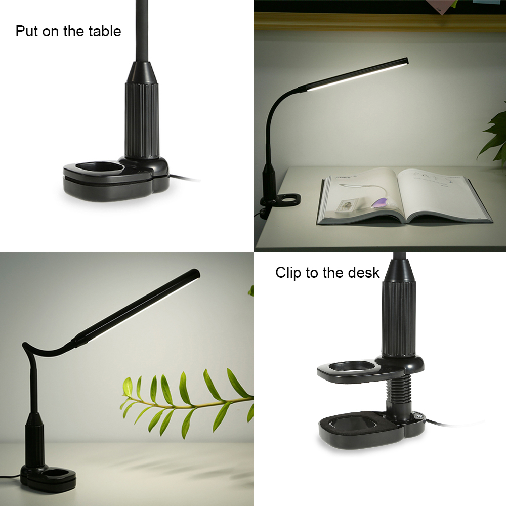 Tomshine Lampu Meja Belajar LED Desk Lamp Clip 24 LED Cool White 5W ...