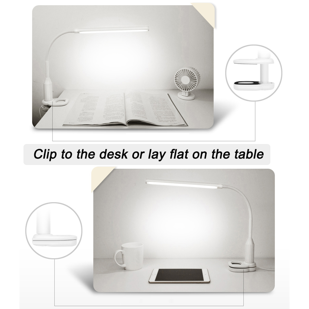 Tomshine Lampu Meja Belajar LED Desk Lamp Clip 24 LED Cool White 5W ...