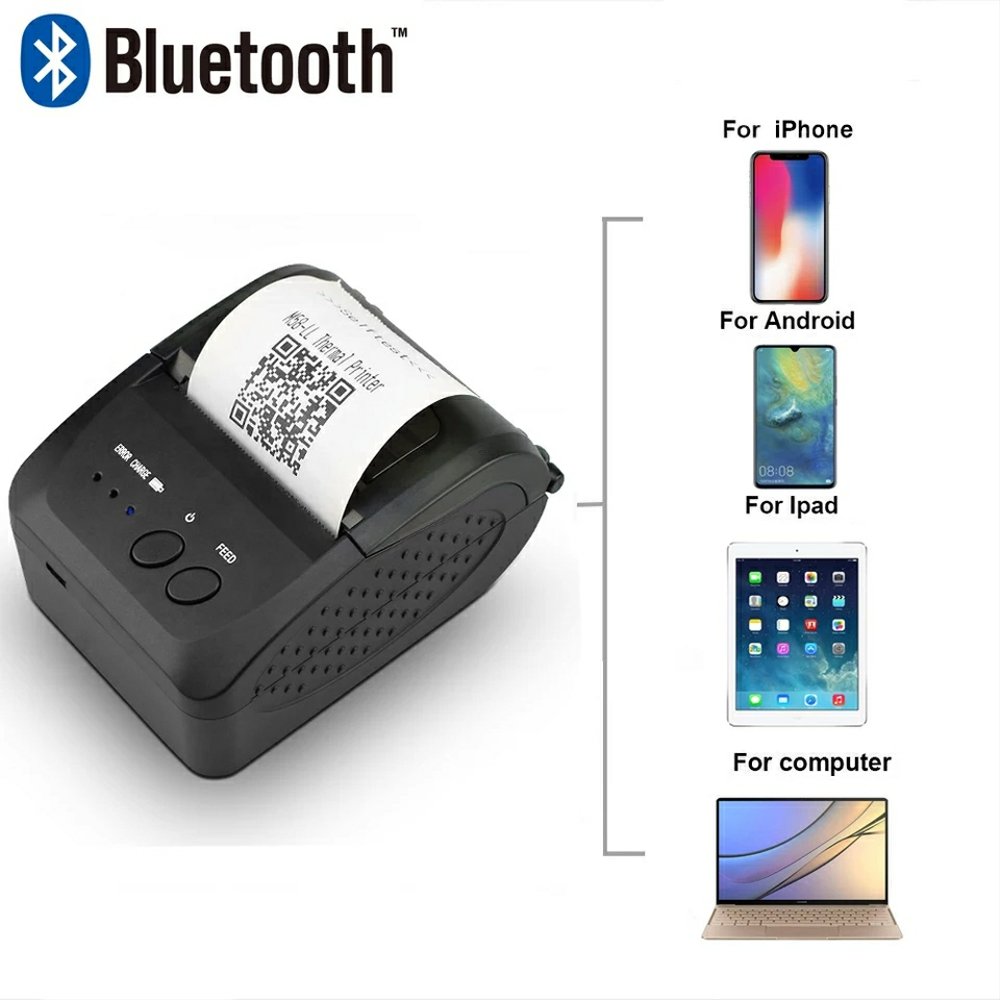 Zjiang Mini Portable Bluetooth Thermal Receipt Printer - 5809 - Black ...