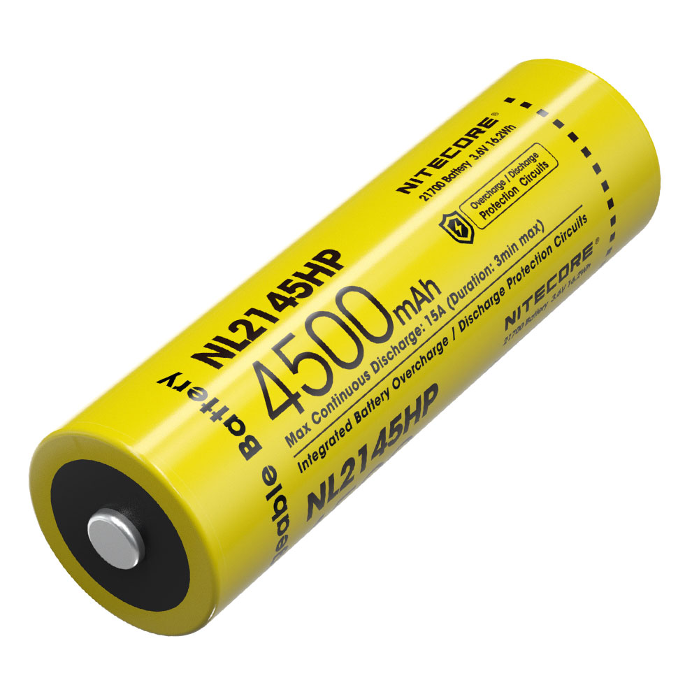 NITECORE 21700 Baterai Li-ion 4500mAh 3.6V 15A - NL2145HP - Black/Yellow