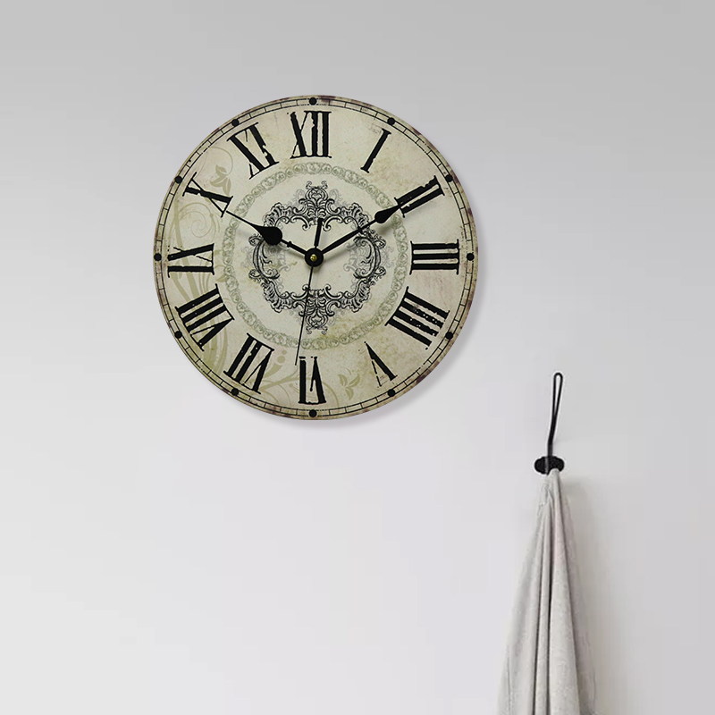 GOHAND Jam Dinding Bulat Quartz Creative Design Model Eropa Shabby Chic ...