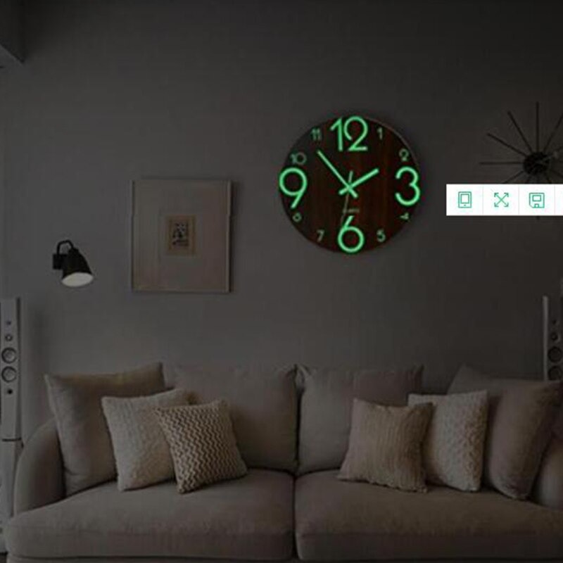 TaffHOME Jam Dinding Bulat Quartz Luminous Glow in The Dark 30CM MDB3 ...