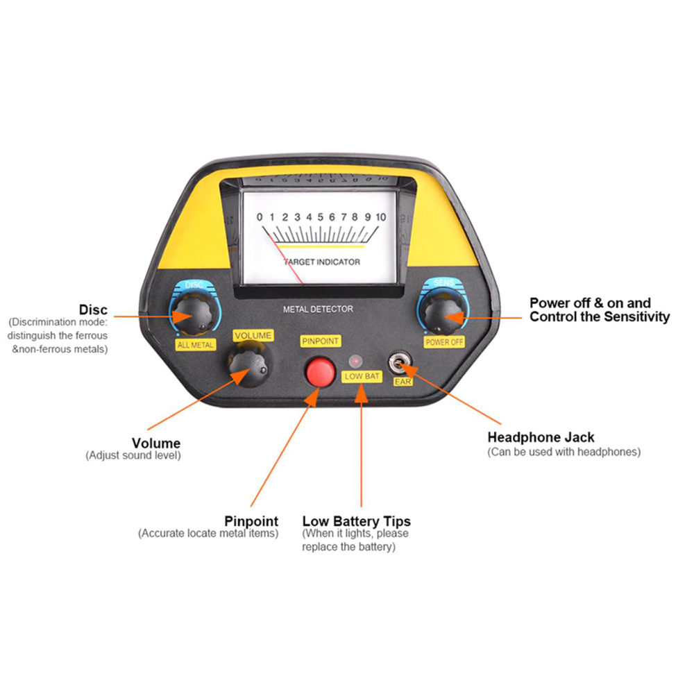 TIANXUN Pendeteksi Logam Metal Gold Silver Detector Finder - MD-4080 ...