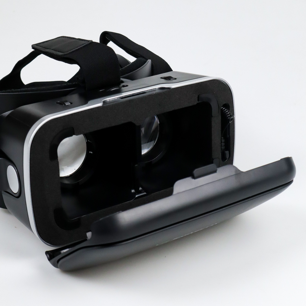 Shinecon 6.0 VR Box Virtual Reality Glasses dengan Headphone - Black ...