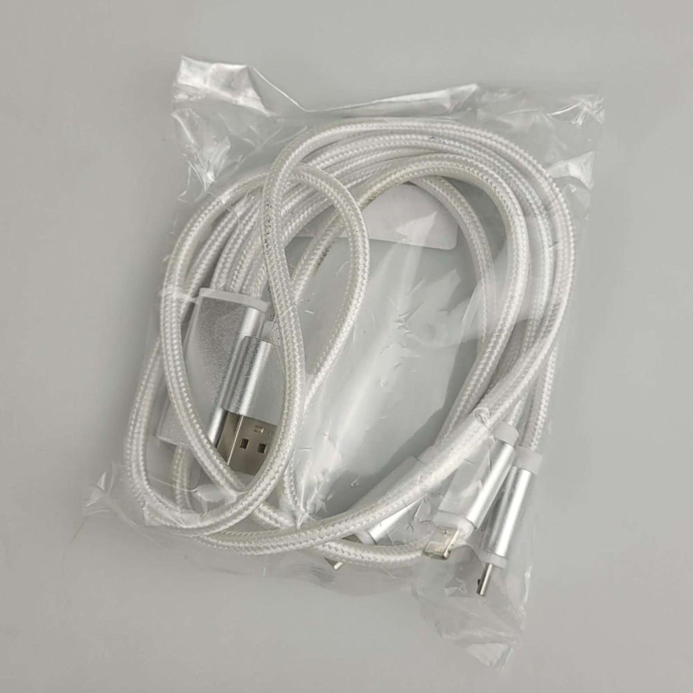 Hemp 3 in 1 Kabel USB Braided ke Micro USB + Lightning + USB Type C ...