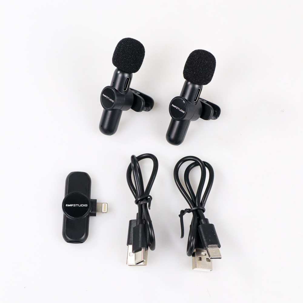 TaffSTUDIO Wireless Lavalier Microphone Vlogger Lightning 2 Mic 2.4GHz ...