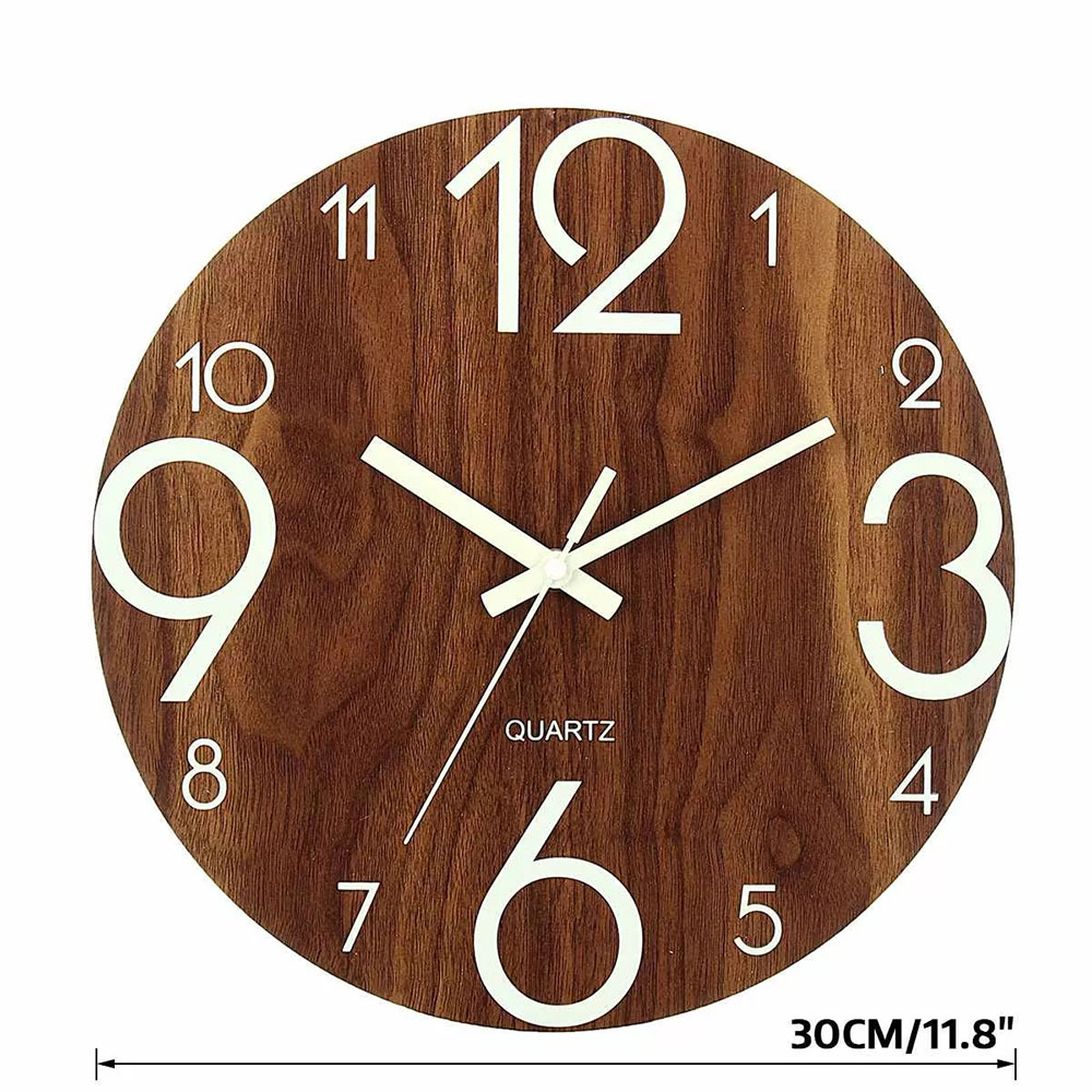 TaffHOME Jam Dinding Bulat Quartz Luminous Glow in The Dark 30CM MDB3 ...