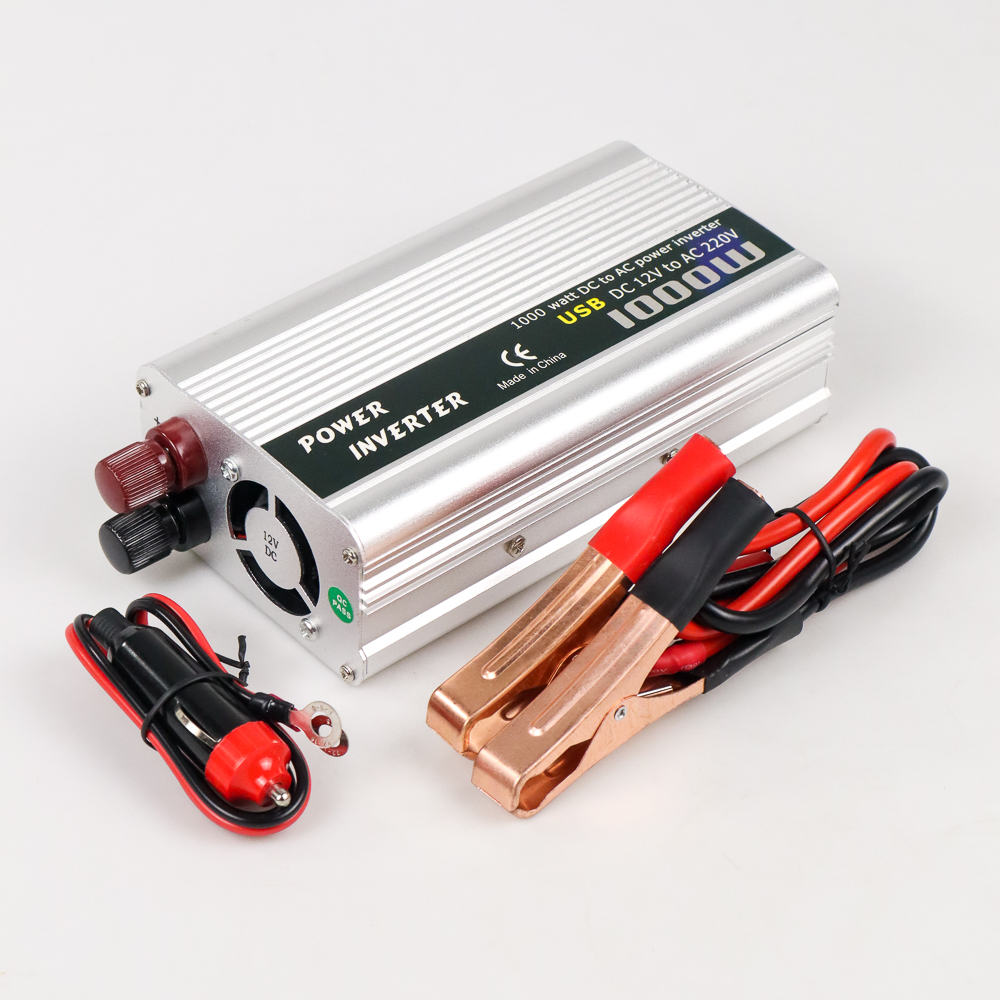 Car Power Inverter USB Port DC 12V to AC220V 1000W - KS001 - Silver ...
