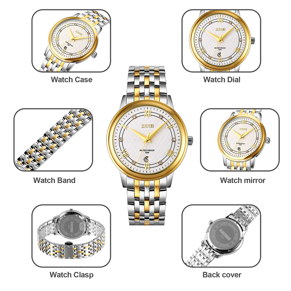 SKMEI Jam Tangan Analog Wanita Strap Stainless Steel - 9272 - Silver ...