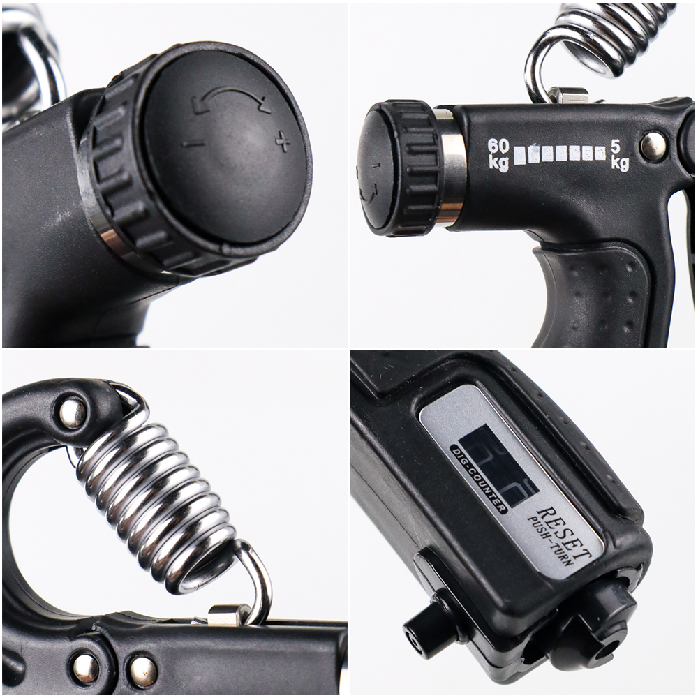 TIPP Spring Hand Grip Finger Power Exercise Tool 5-60 kg with Counter ...