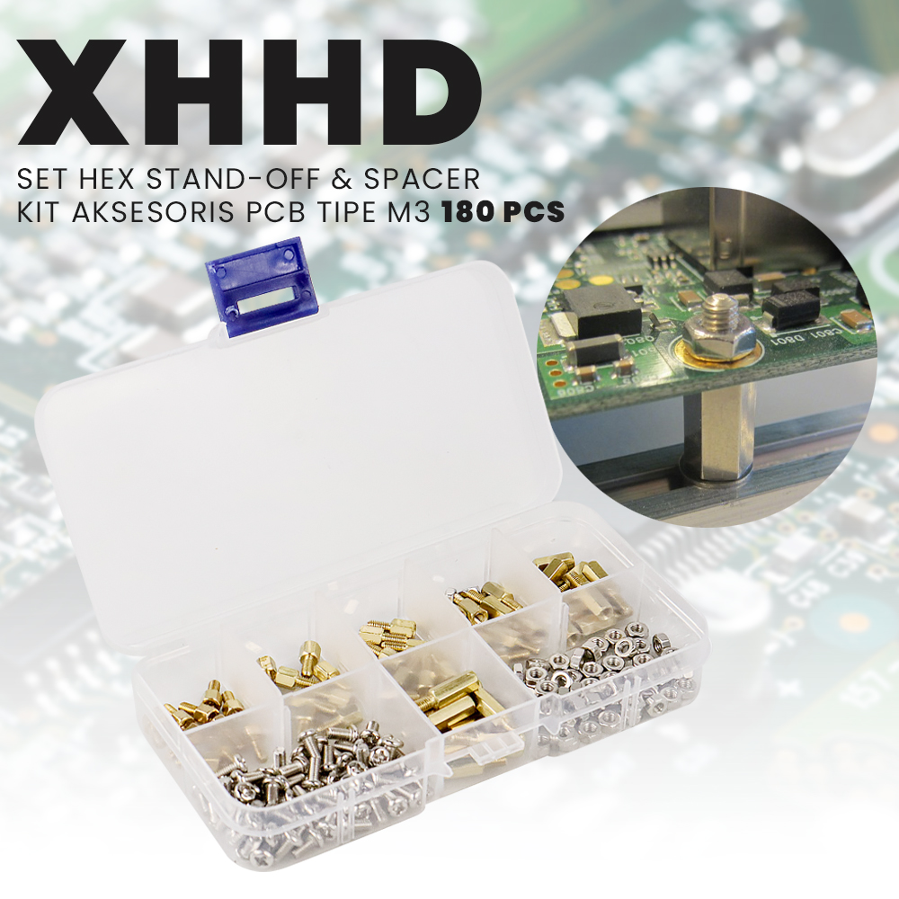 XHHD Set Hex Stand-Off & Spacer Kit Aksesoris PCB Tipe M3 180 PCS ...