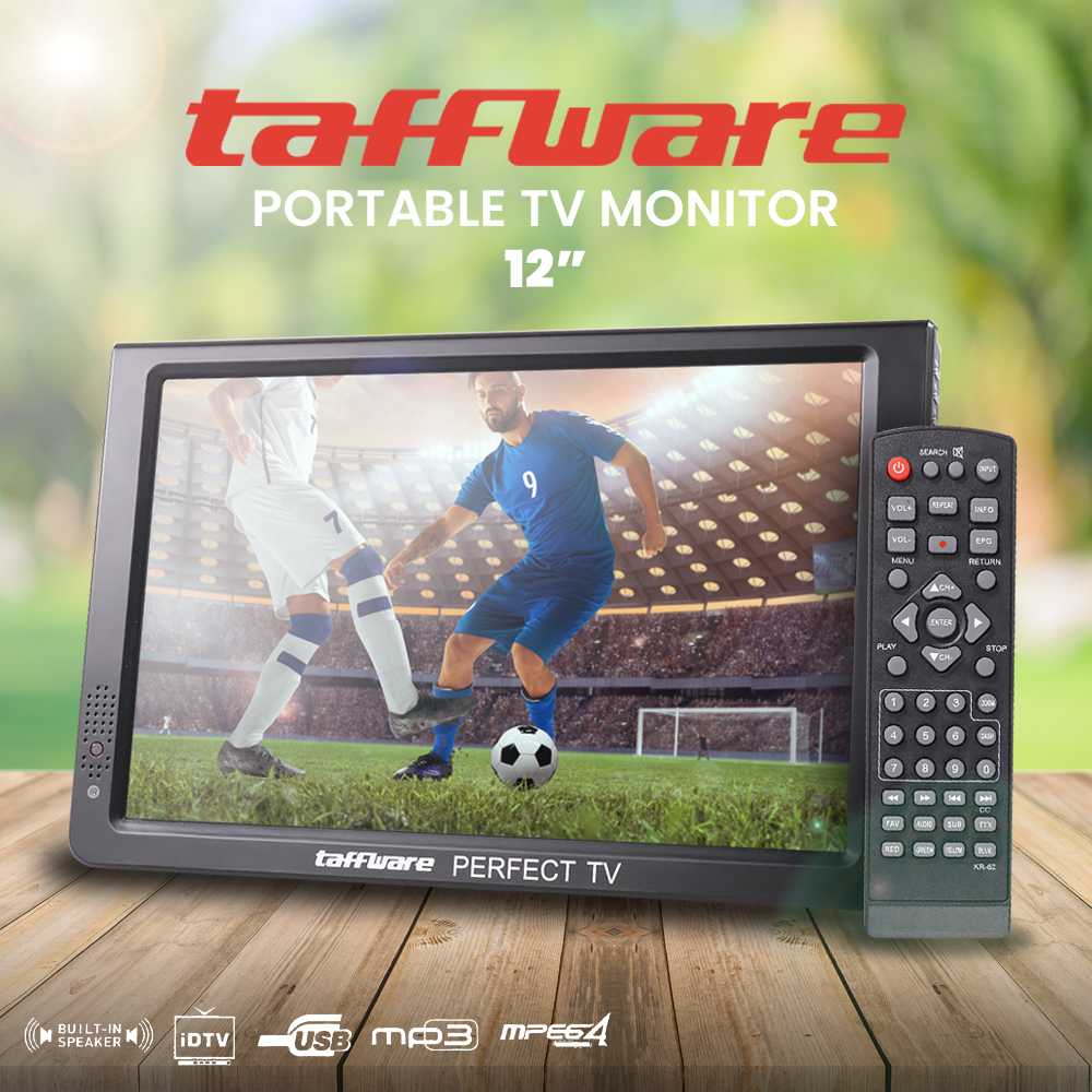 Taffware Portable TV Monitor 12 Inch DVB-T2 - D12 - Black ...