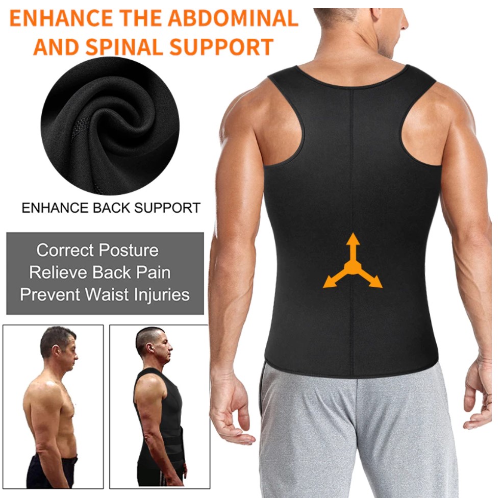 TaffSPORT Korset Pembentuk Badan Pria Shaper Corset Vest Single Velcro ...