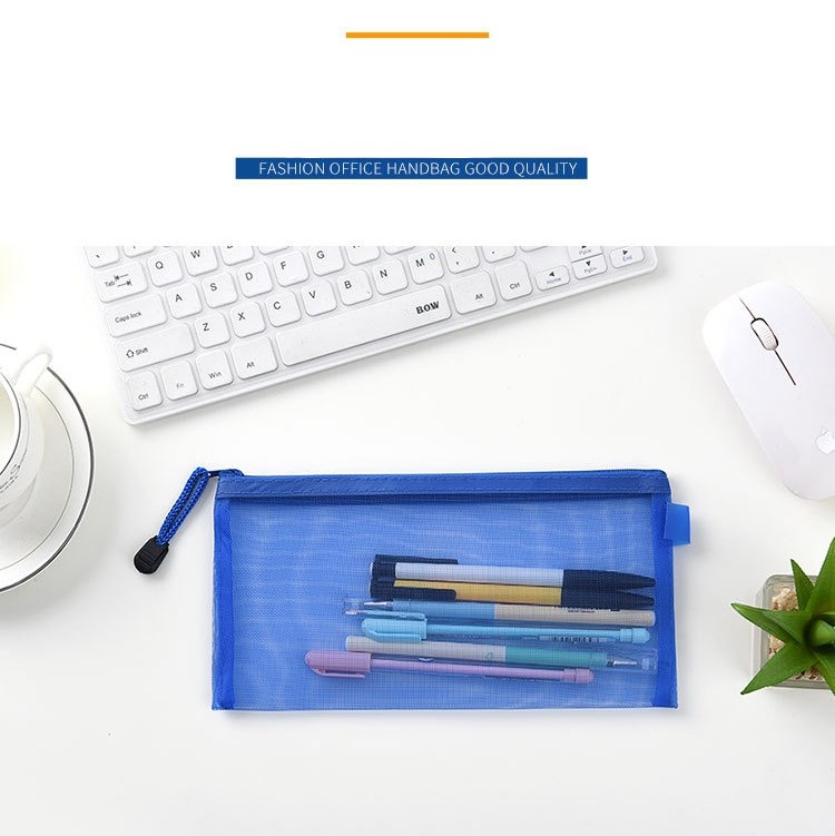 KOUZIO Tempat Pensil Jaring Transparan Document Organizer Zipper Bag A6 ...