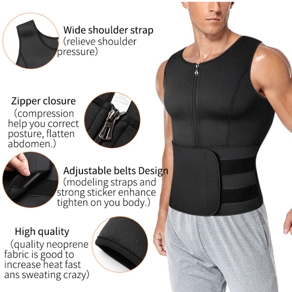 TaffSPORT Korset Pembentuk Badan Pria Shaper Corset Vest Single Velcro ...