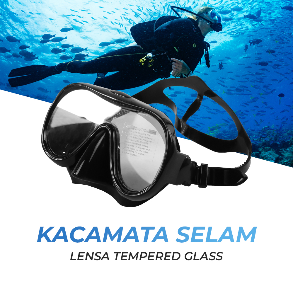QYQ Kacamata Selam Scuba Diving Mask Snorkeling Goggles - 180 - Black ...