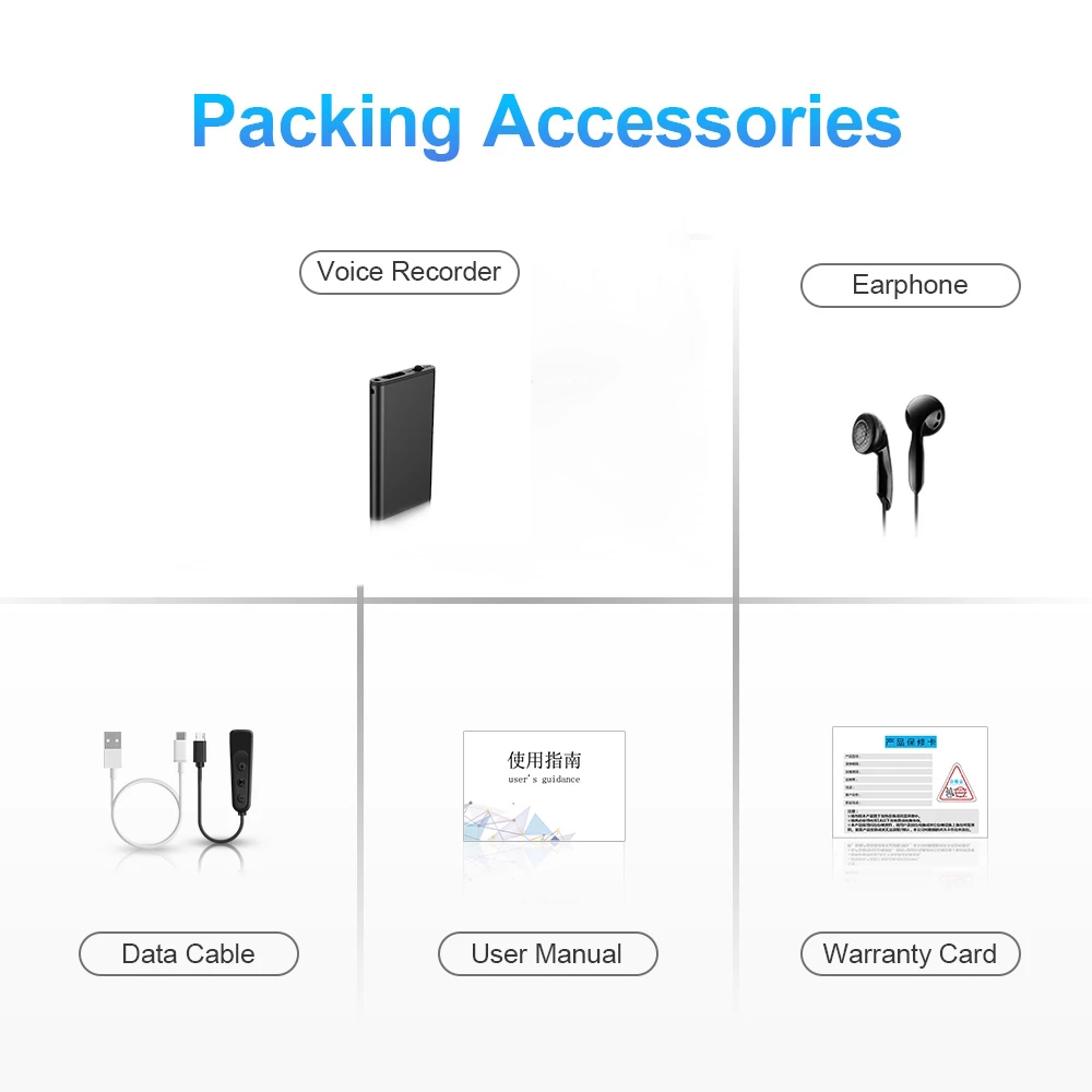 MiTwoo Perekam Suara Mini Portabel Voice Recorder Noise Reduction 8GB ...