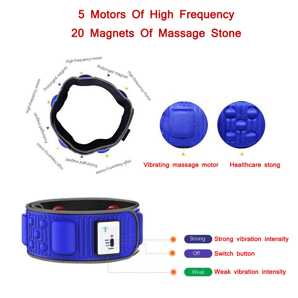 Sabuk Getar Pelangsing Tubuh Magnetik Heating Vibrating Belt Massager ...