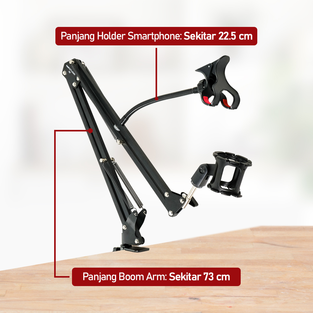 TaffSTUDIO Microphone Suspension Boom Scissor Arm with Lazypod - D6 ...