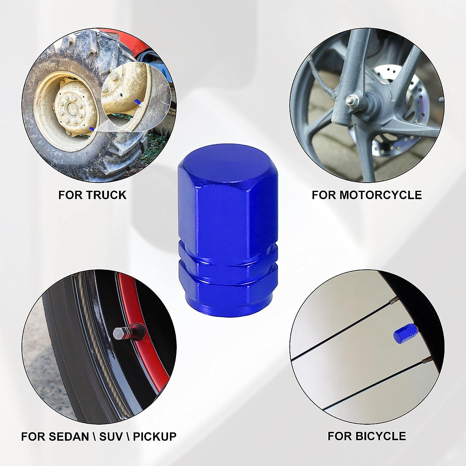 AQTQ Tutup Pentil Ban Mobil Motor Hex Valve Cap Aluminium 4 PCS - AQ-4 ...