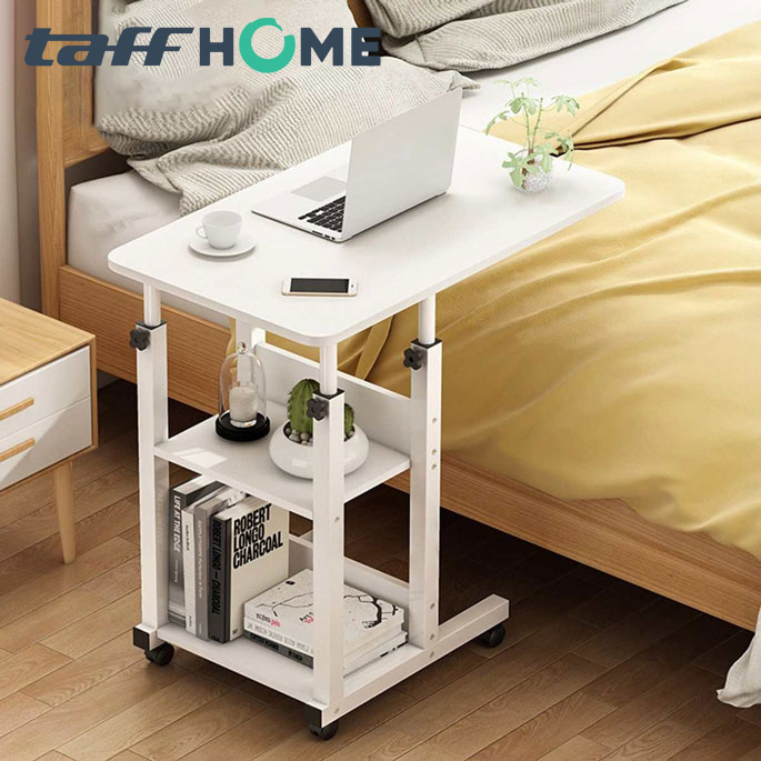 TaffHOME Meja Rak Laptop Adjustable Desk With 2 Rack - ND03 - White ...