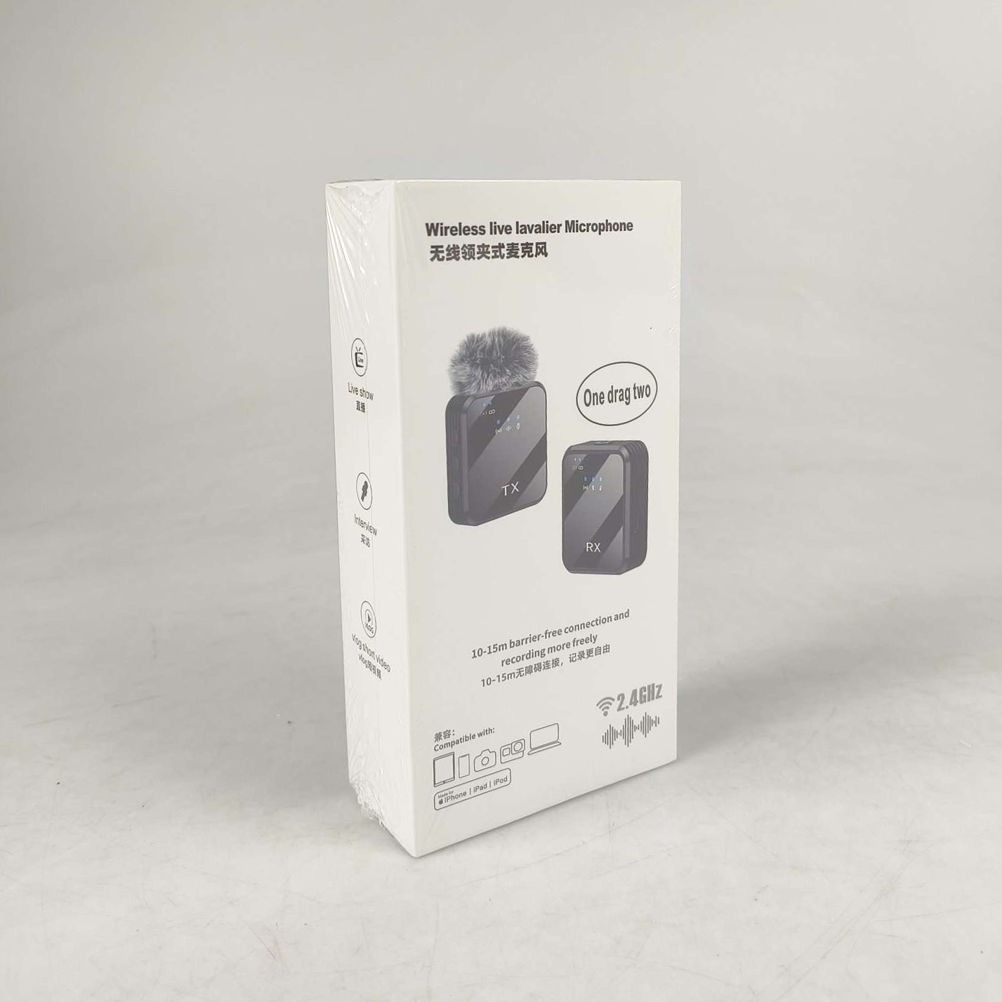 ANYTROX Clip On Mic Wireless for Vlogging Streaming with 2 Transmitter ...