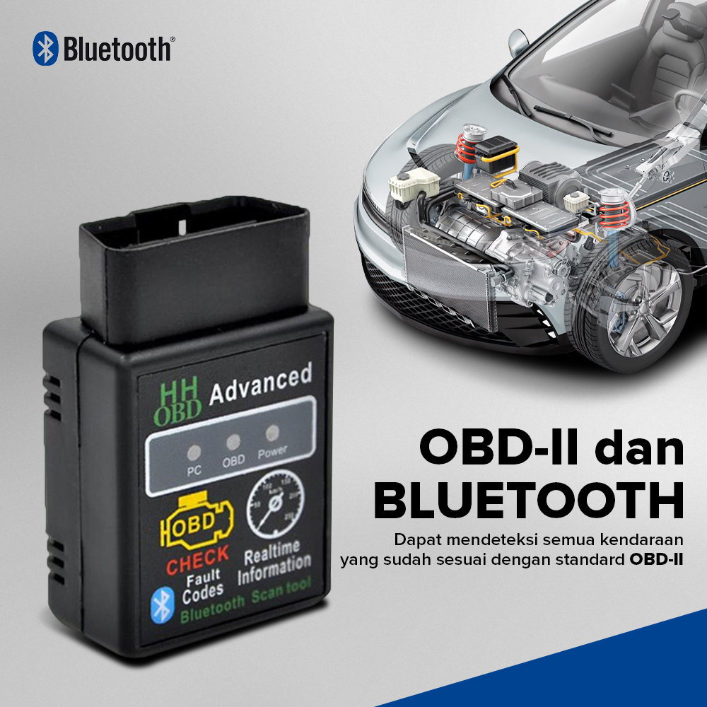 Bluetooth Car Diagnostic Sensor Diagnosa Kendaraan OBD2 V2.1 - ELM327 ...