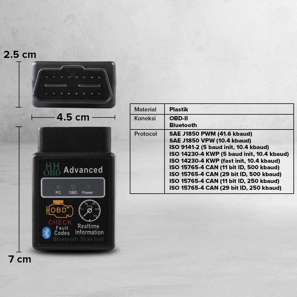 Bluetooth Car Diagnostic Sensor Diagnosa Kendaraan OBD2 V2.1 - ELM327 ...
