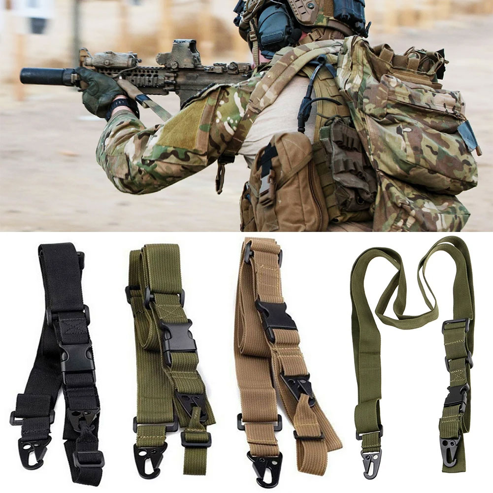 Sling Strap Senjata Airsoft Hunting Belt Tactical Military - Black ...