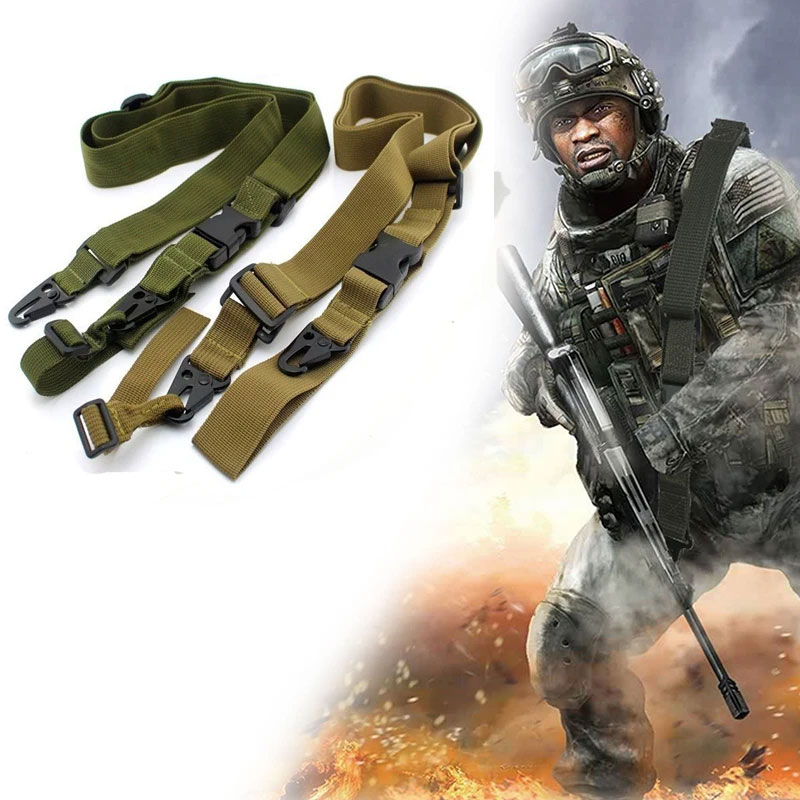 Sling Strap Senjata Airsoft Hunting Belt Tactical Military - Black ...