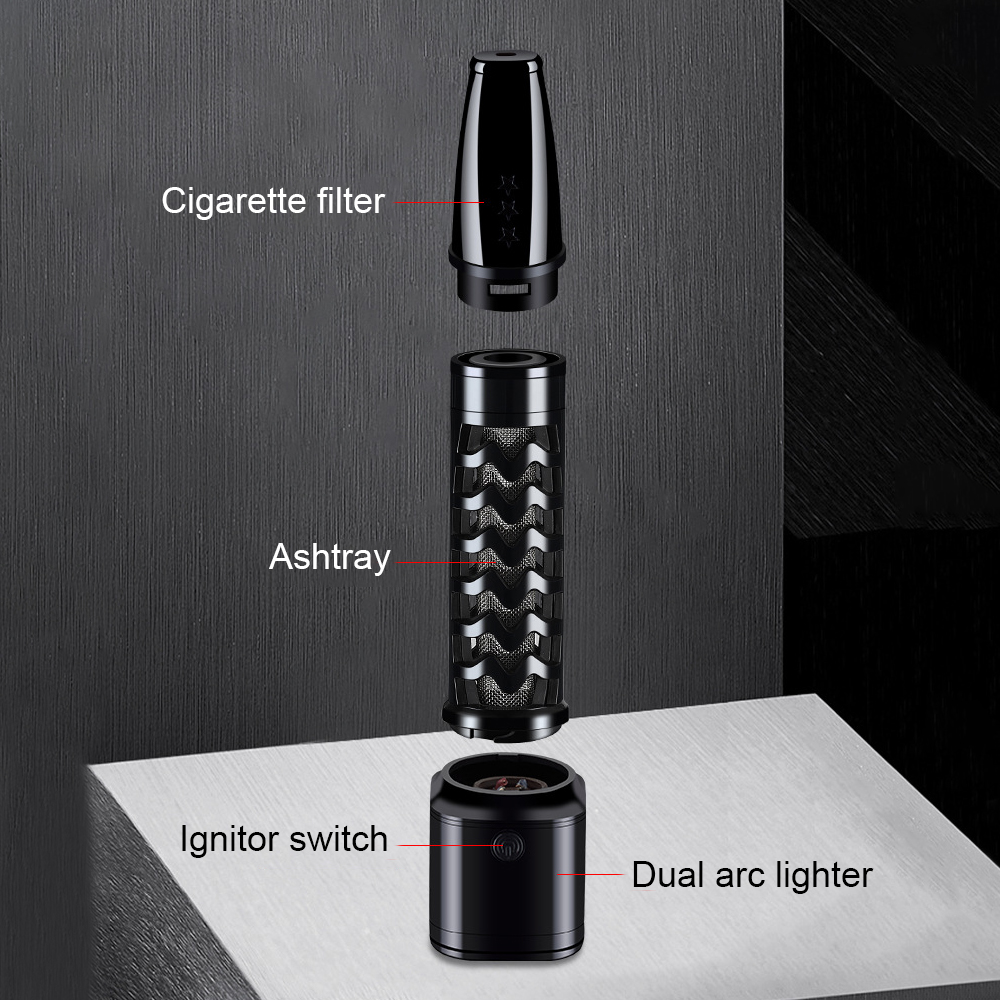 DESHAN Asbak Rokok Portable Pipe Smoking Rechargeable with Lighter ...