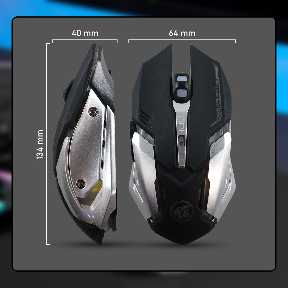 AZZOR Wireless Gaming Mouse RGB 7 Color 2000 DPI Rechargeable - D9 ...