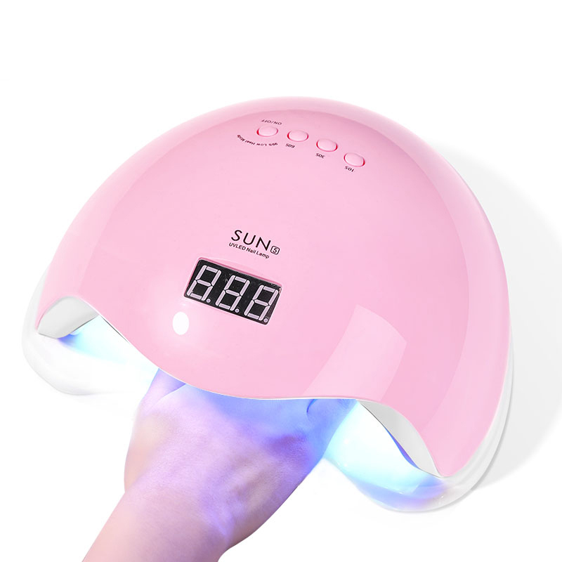 SUN Pengering Kutek UV Lamp Nail Dryer Sensor LCD Display 24 LED 48W ...