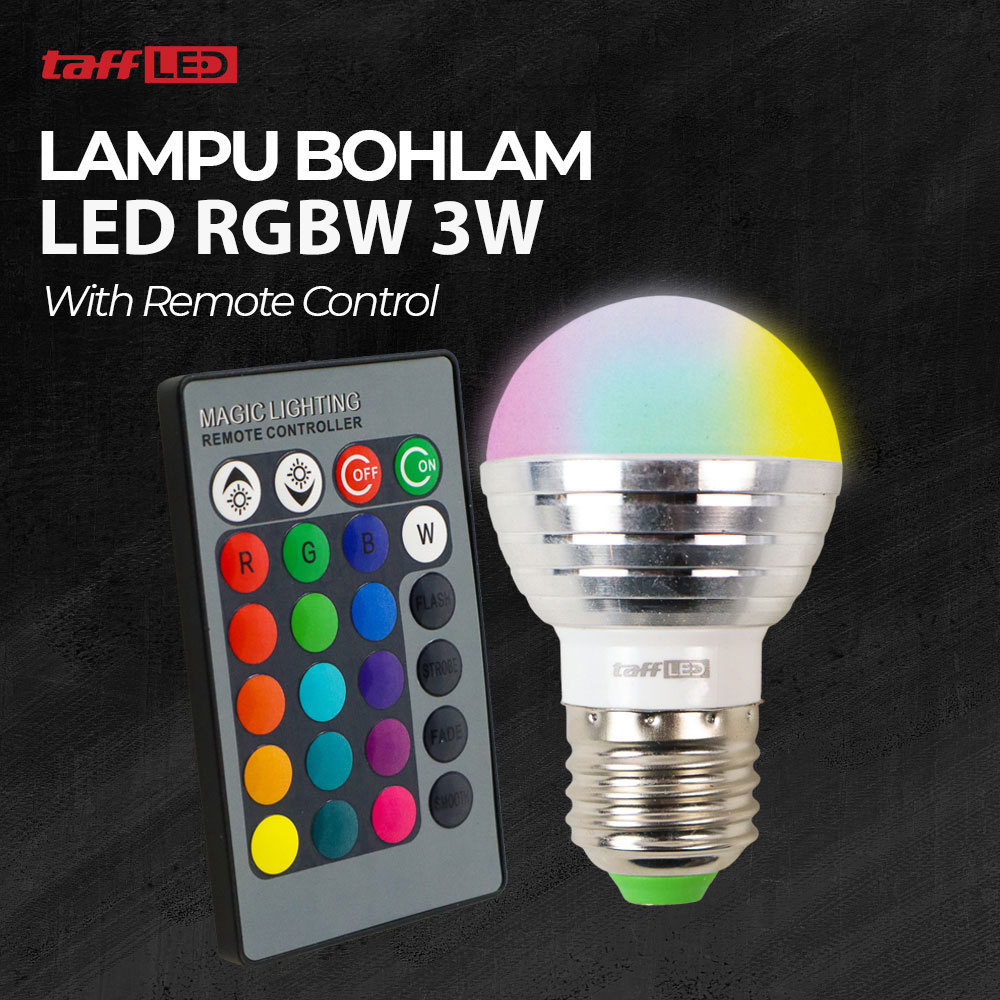 Taffled Lampu Bohlam Led Rgbw W Color E With Remote Control No Color