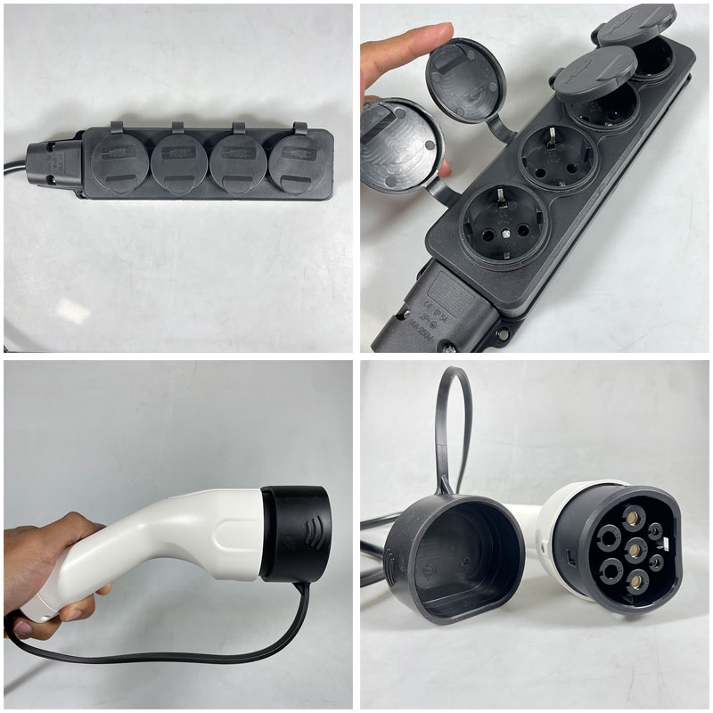 EVOLADO Adaptor V2L Mobil Listrik Type 2 to EU Socket 3.5kW 16A 220V ...