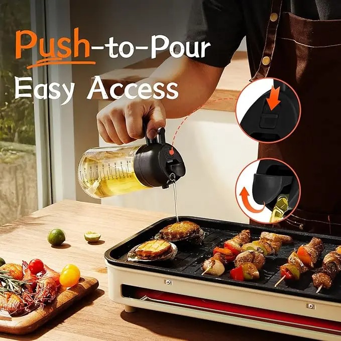WOOBRICE Botol Minyak Serbaguna 2in1 Spray Oil Dispenser Kitchen Tool ...