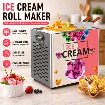 XEO Ice Cream Roll Maker Alat Pembuat Es Krim Roll Gulung 330 W - ZB ...