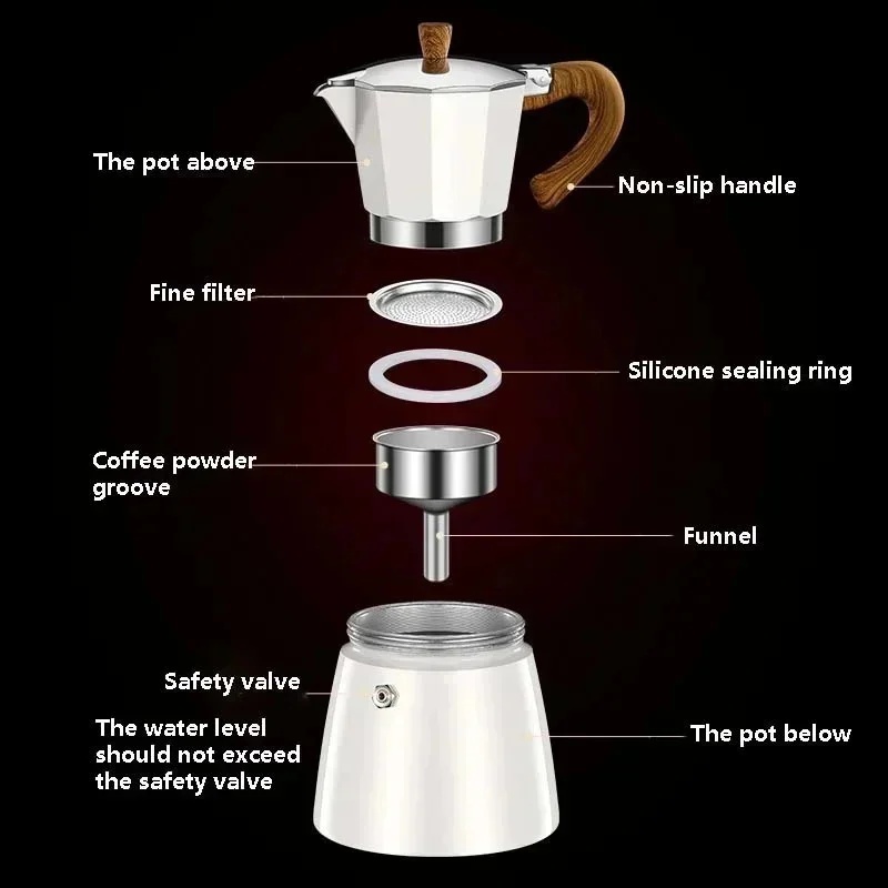 One Two Cups Moka Pot Teko Kopi Espresso Coffee 3 Cup 150ml with Base ...