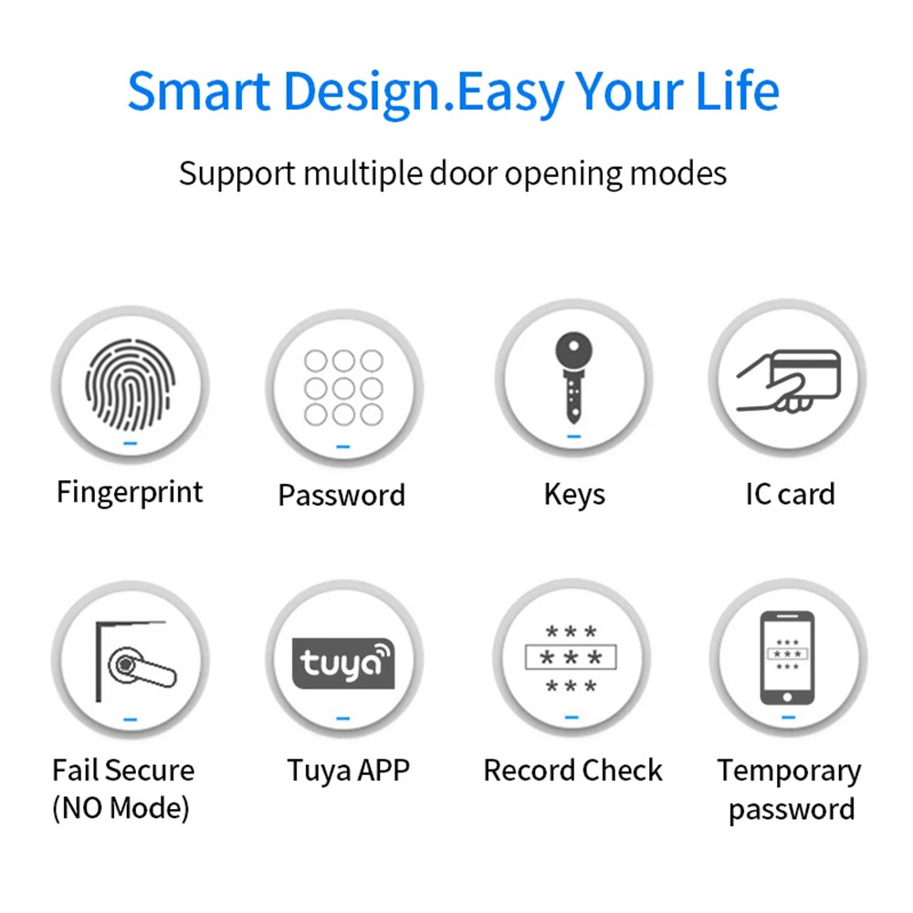 LUCKIN Smart Door Lock Fingerprint Password Key Card Tuya App WiFi - X9 ...