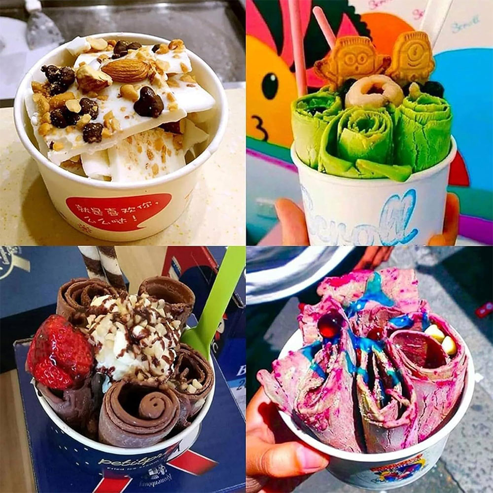 XEO Ice Cream Roll Maker Alat Pembuat Es Krim Roll Gulung 330 W - ZB ...