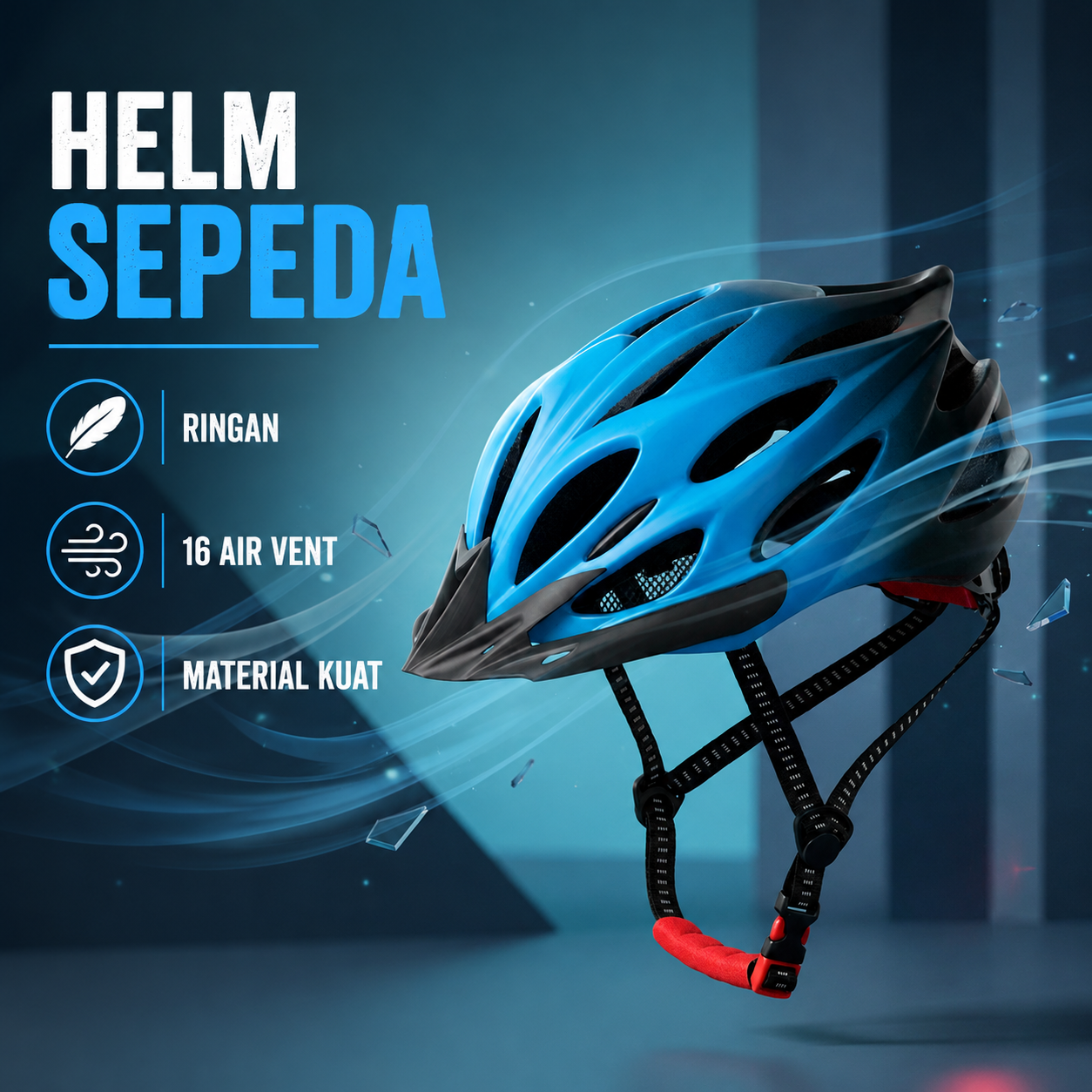 BIKEBOY Helm Sepeda MTB Scooter Tail Light Bicycle Helmet 16 Air Vent ...