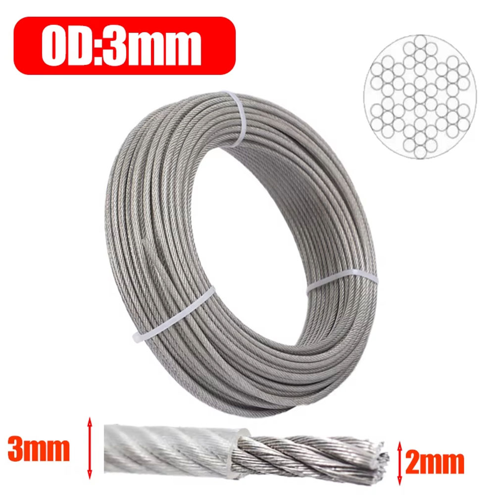 Big Kawat Seling Stainless Steel Plastik Multifungsi Wire Cable 3mm 30M ...