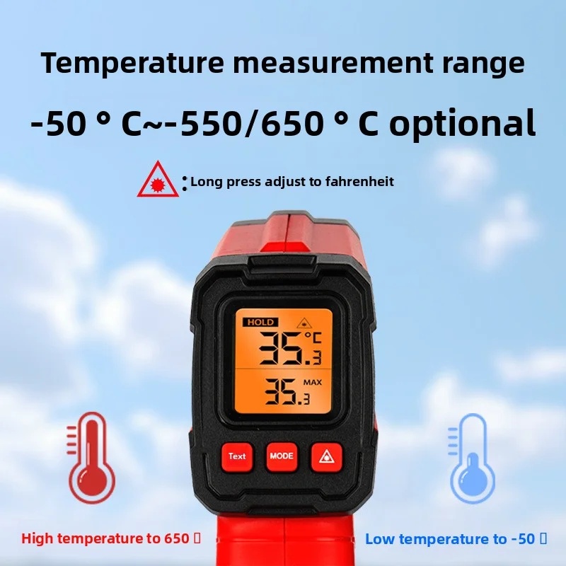 Anseny Termometer Industrial Digital Thermogun Infrared Dual Color LCD ...
