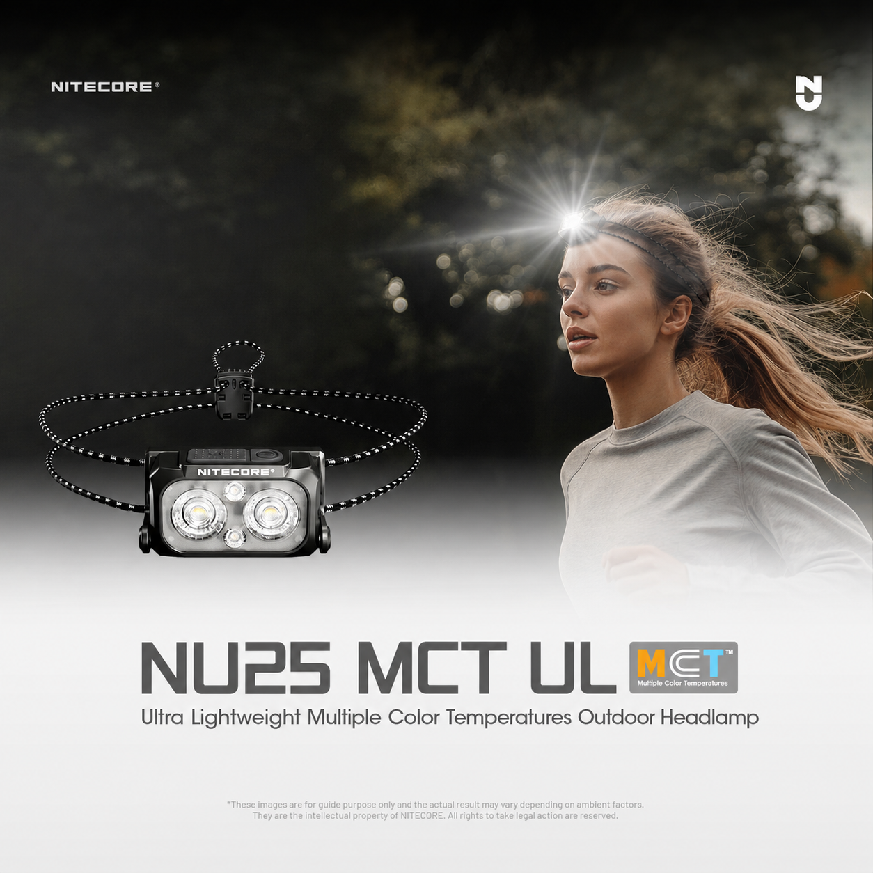 NITECORE Senter Kepala Headlamp LED 3in1 Color 700 mAh IP66 400 Lumens ...