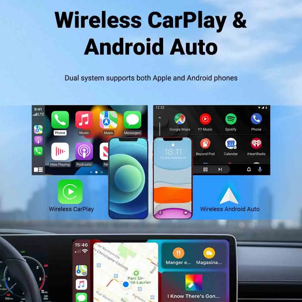 LEXXSON USB Dongle Wireless CarPlay Android Auto 2in1 Bluetooth WiFi ...