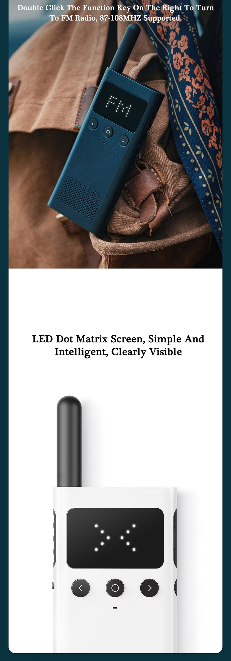 Jual Xiaomi Mijia 1S Smart Walkie Talkie with FM Radio Speaker